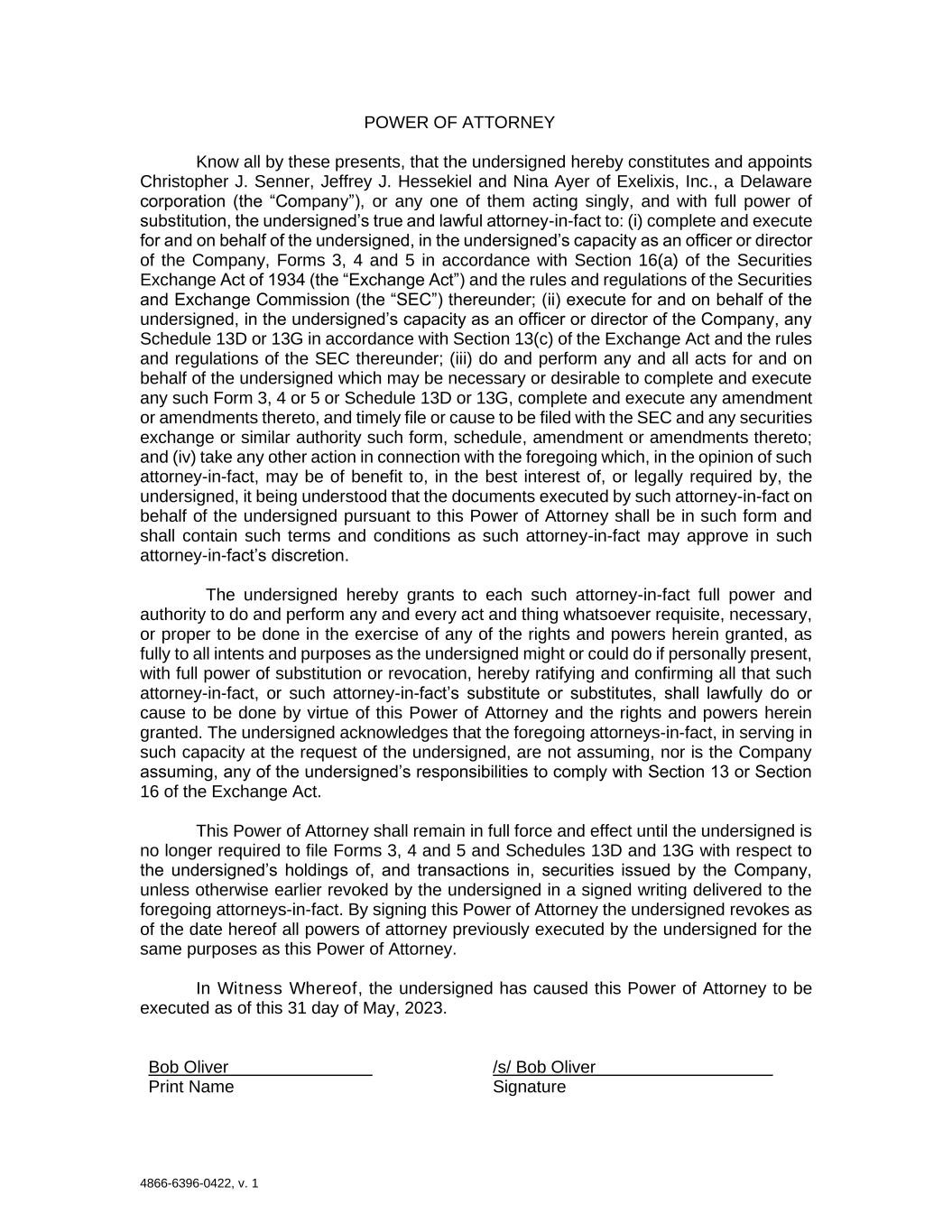 SEC Filing Exelixis Inc 