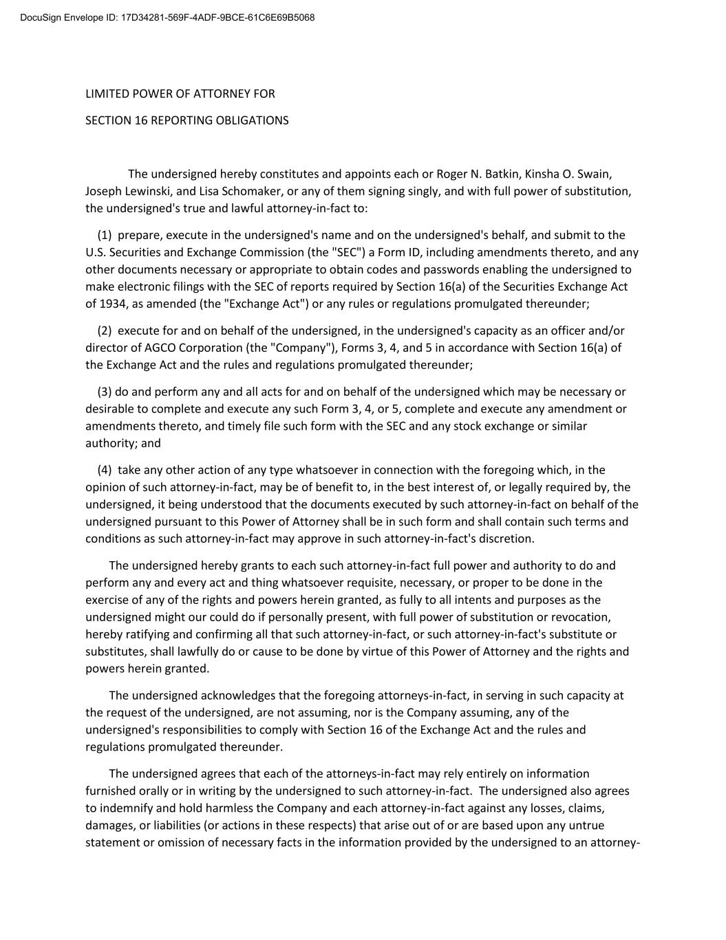 SEC Filing AGCO