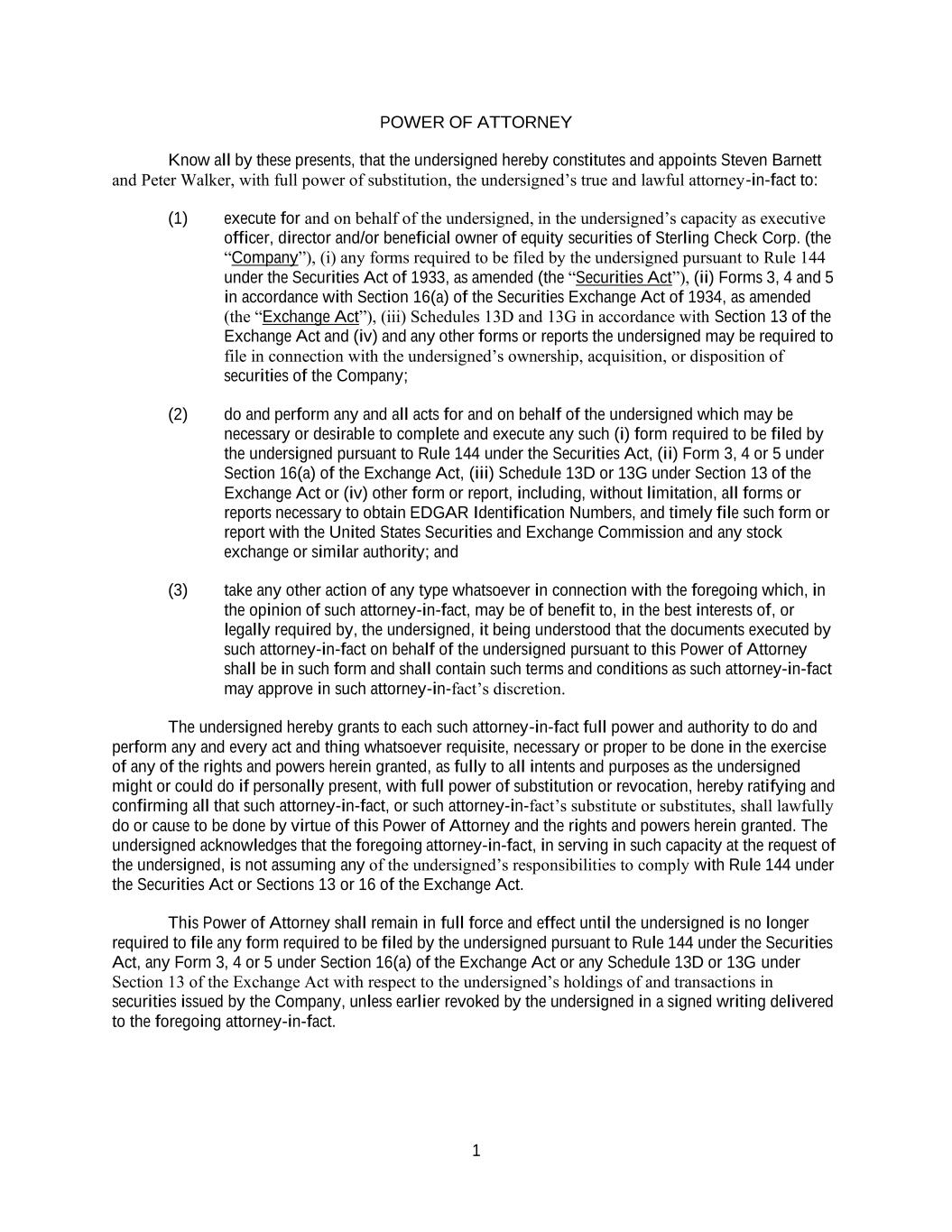 SEC Filing Sterling